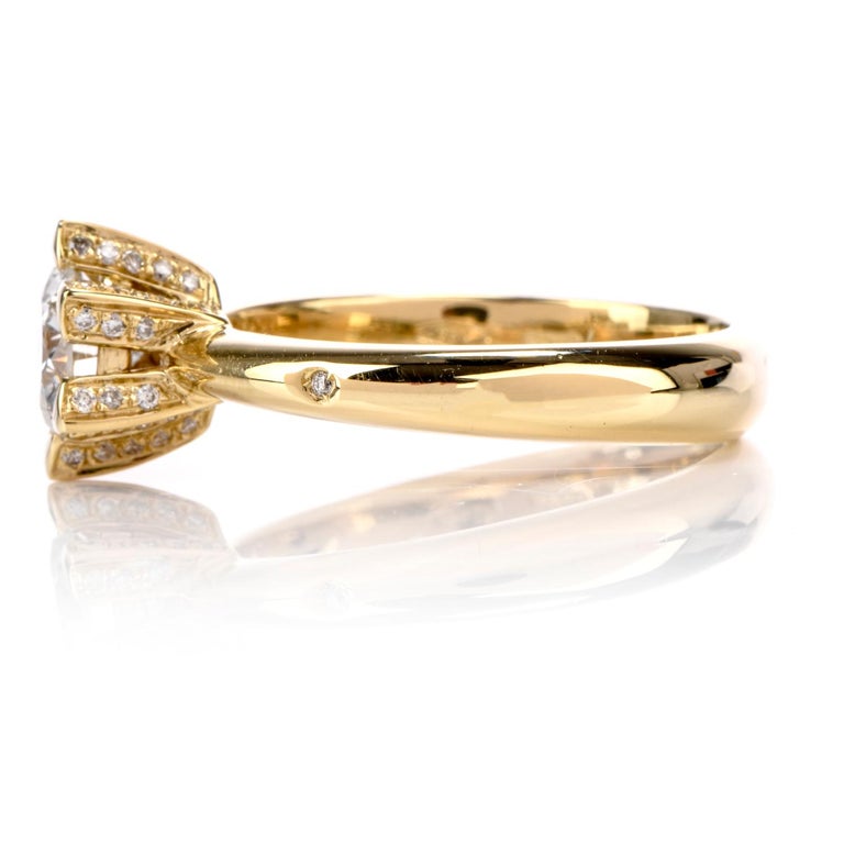 Chimento Italian Contemporary GIA F-VS1 Diamond Solitaire 18 Karat Ring ...