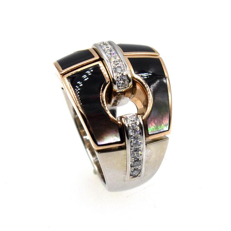 Chimento Noblesse Diamond Mother-of-Pearl 18 Karat Gold Ring at 1stDibs ...