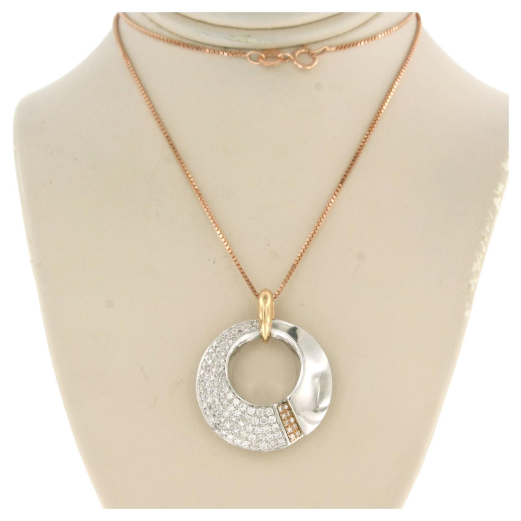 chain with pendant set with ruby and diamonds 18k yellow gold For Sale ...