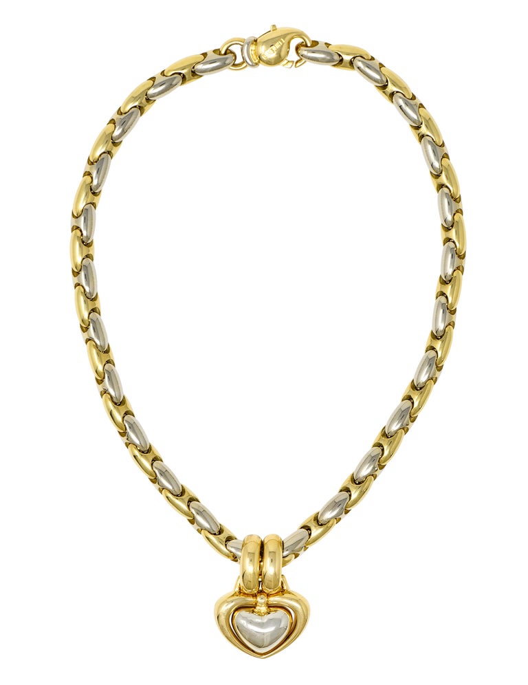 Chimento Two-Tone 18 Karat Gold Double Heart Enhancer Pendant Mariner ...