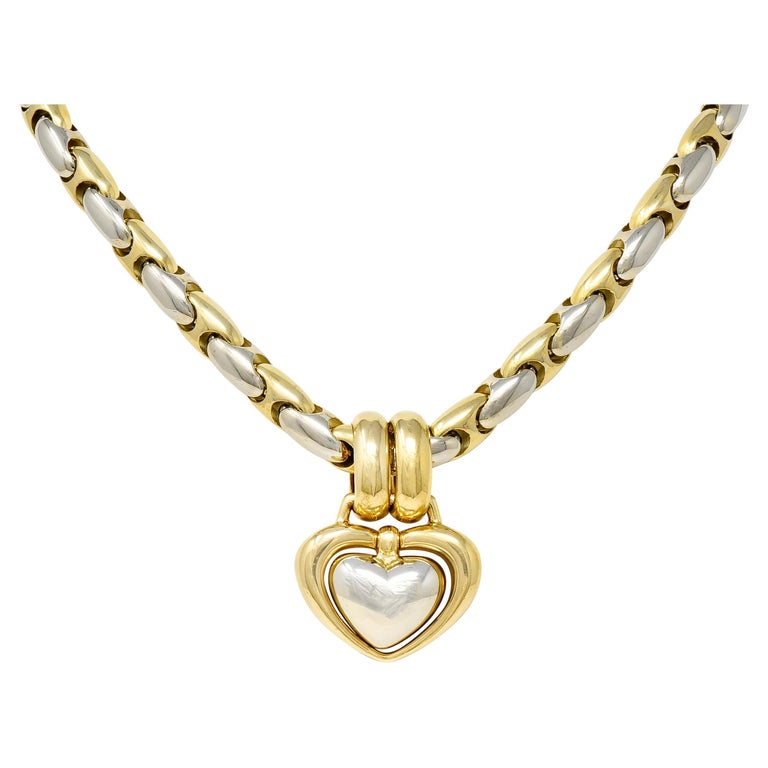 Chimento Two-Tone 18 Karat Gold Double Heart Enhancer Pendant Mariner ...