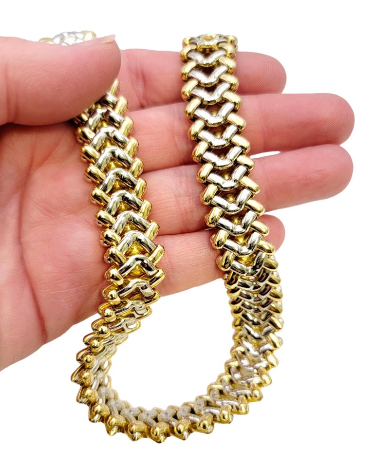 Chimento Two-Tone Polished 18 Karat Yellow and White Gold Choker ...