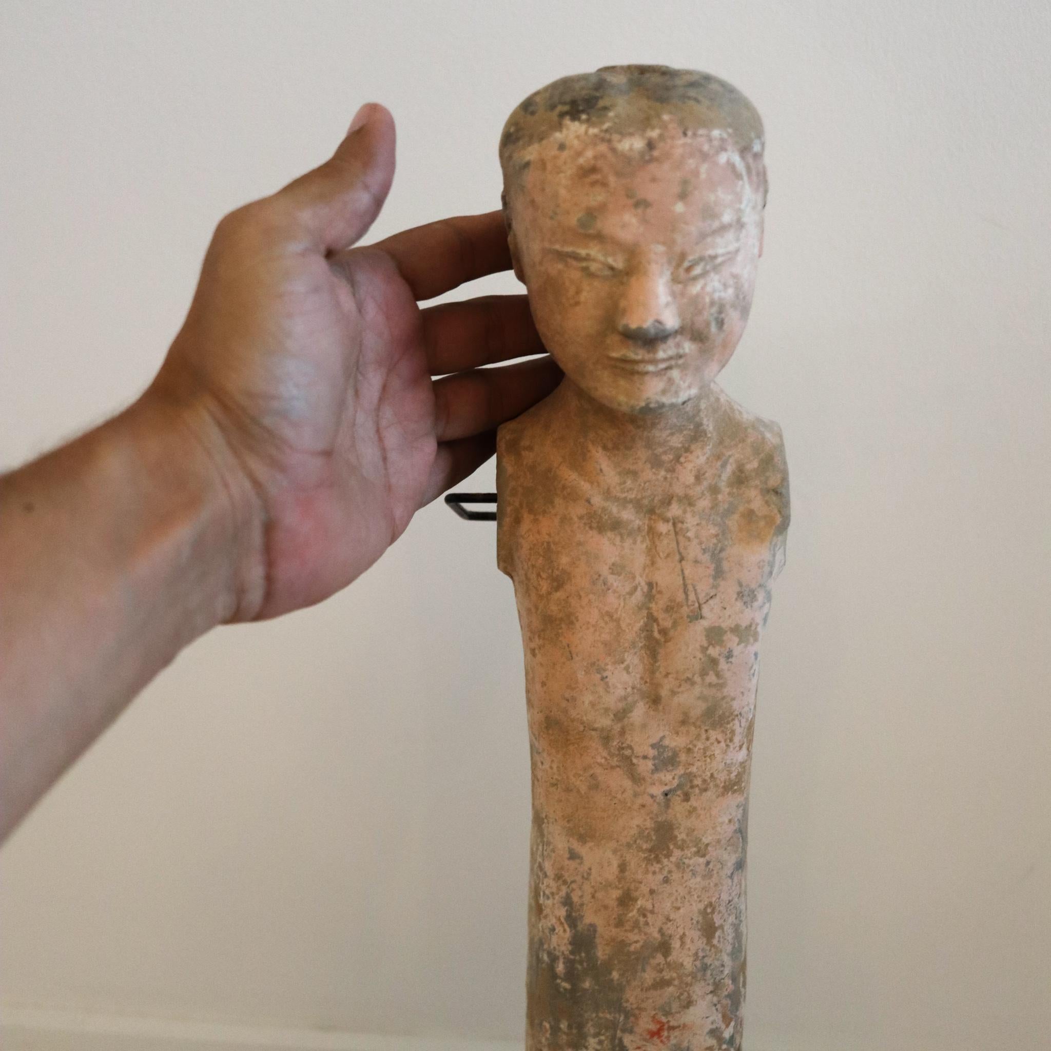 China 100 BC Han Dynasty Ancient Rare Stickman Sculpture in Earthenware ...