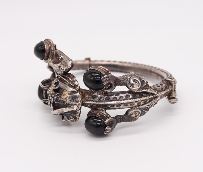 China 1900 Export Dragon Bracelet in 925 Sterling Silver with Cat's Eye ...