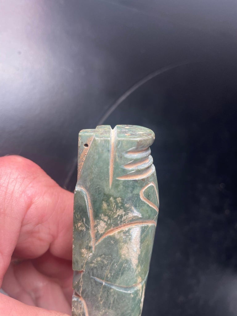 China Large Jade Pendant Pig with Deep Green Colors For Sale at 1stDibs