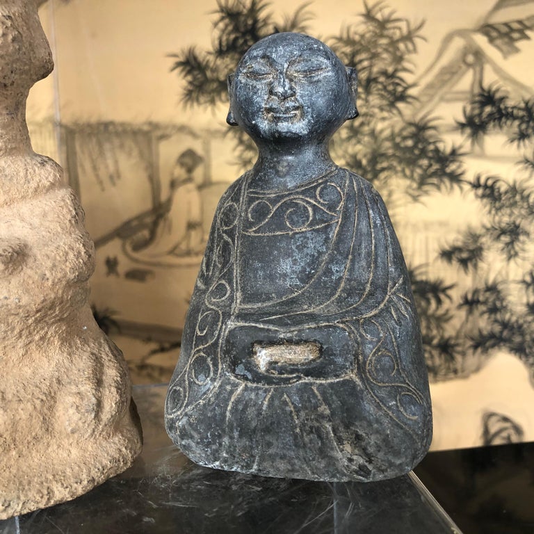 China Pair of Small Hand Carved Stone "Human Effigy" Figure Sculptures ...