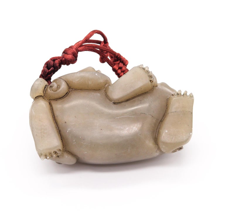 China Qing Dynasty 19th Century Reclining Foo Dog Statue Carved In Grey ...