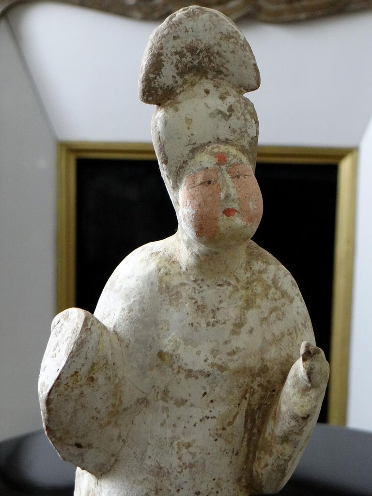 China, Tang Dynasty 618-917, Terracotta Statuette of a Lady of Court ...