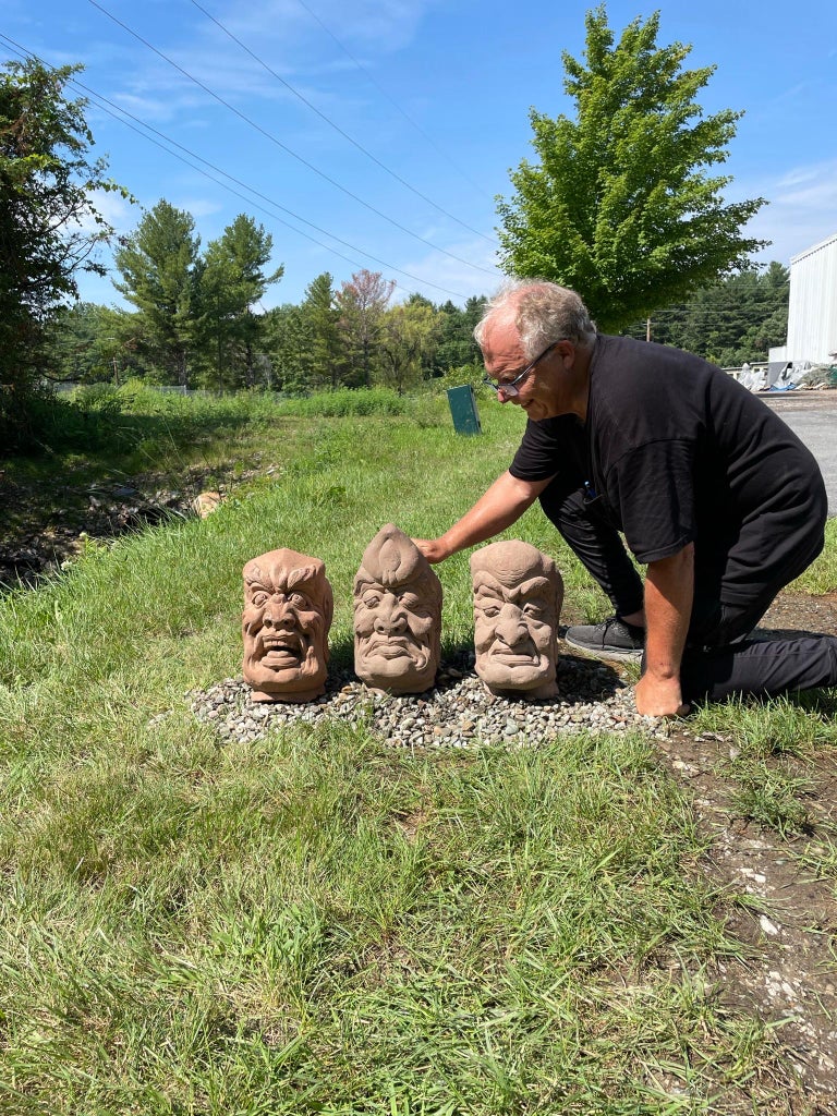 China Three Antique Fantastic Stone Garden Monks For Sale at 1stDibs