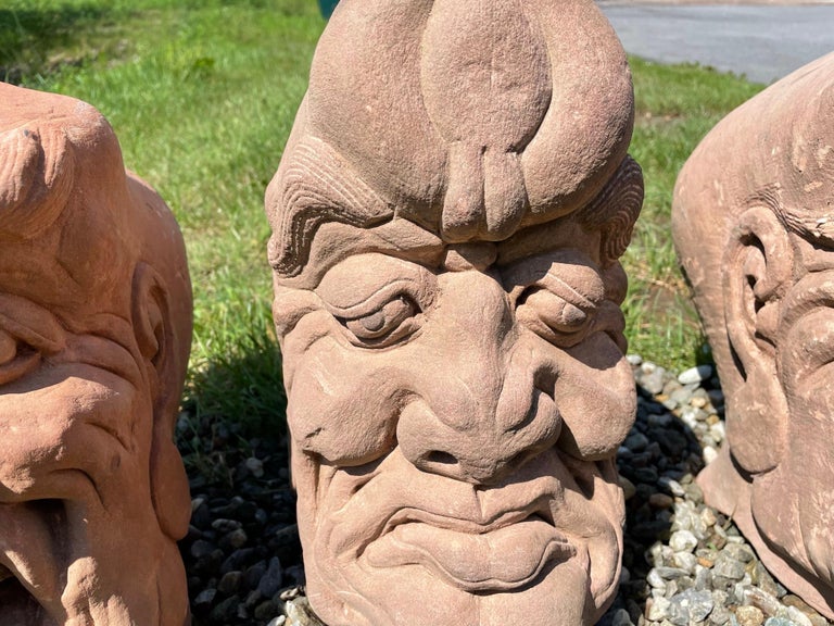 China Three Antique Fantastic Stone Garden Monks For Sale at 1stDibs