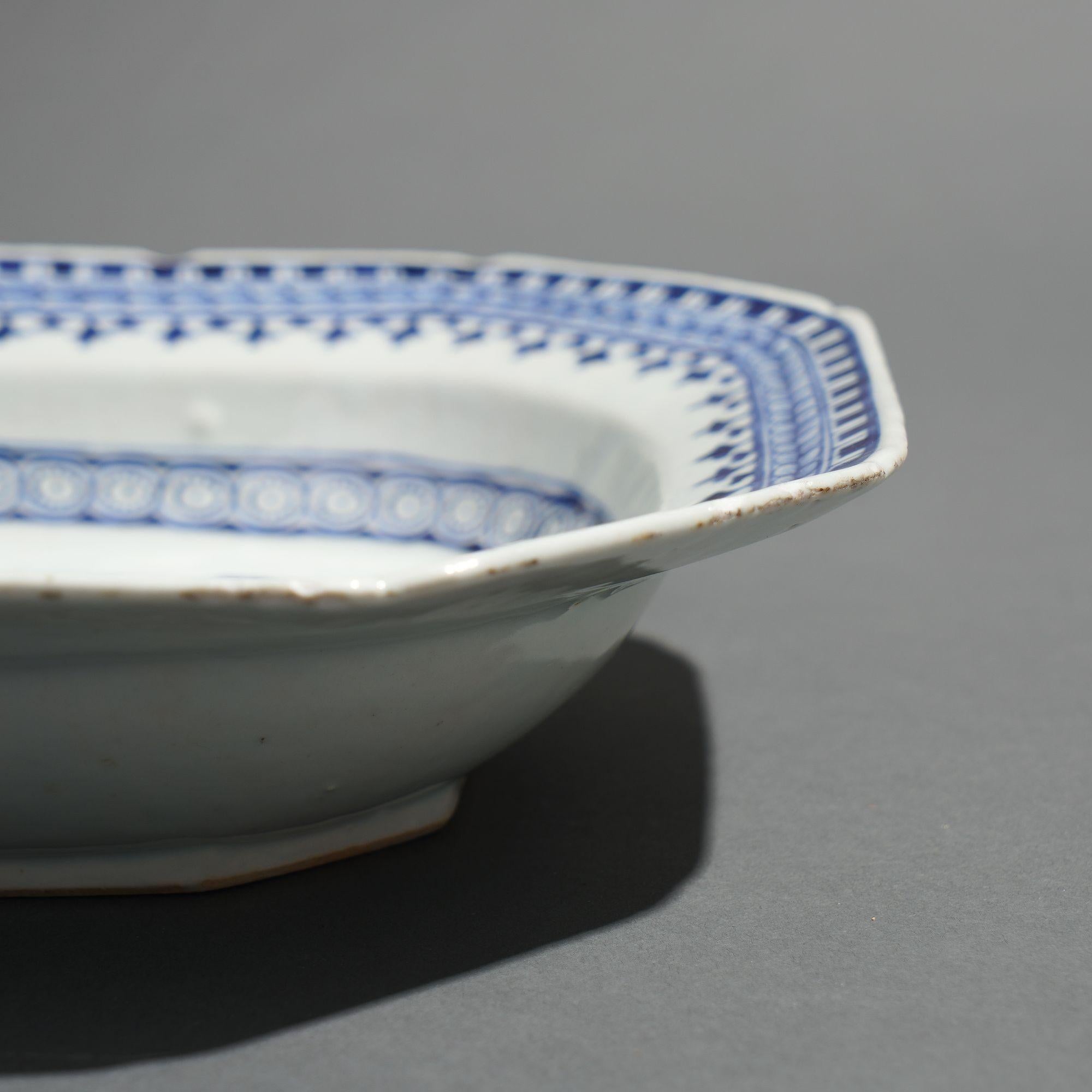 China trade export octagonal porcelain platter, c. 1800's For Sale at ...