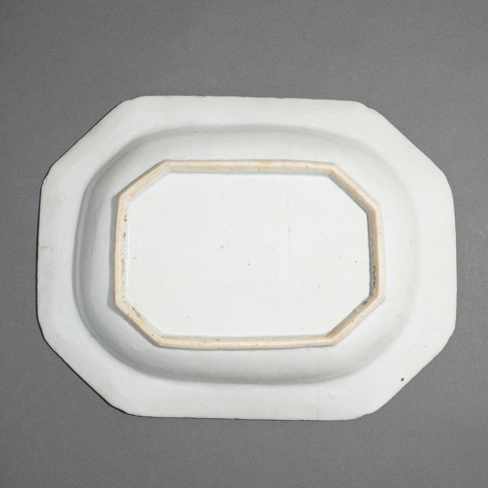 China trade export octagonal porcelain platter, c. 1800's For Sale at ...