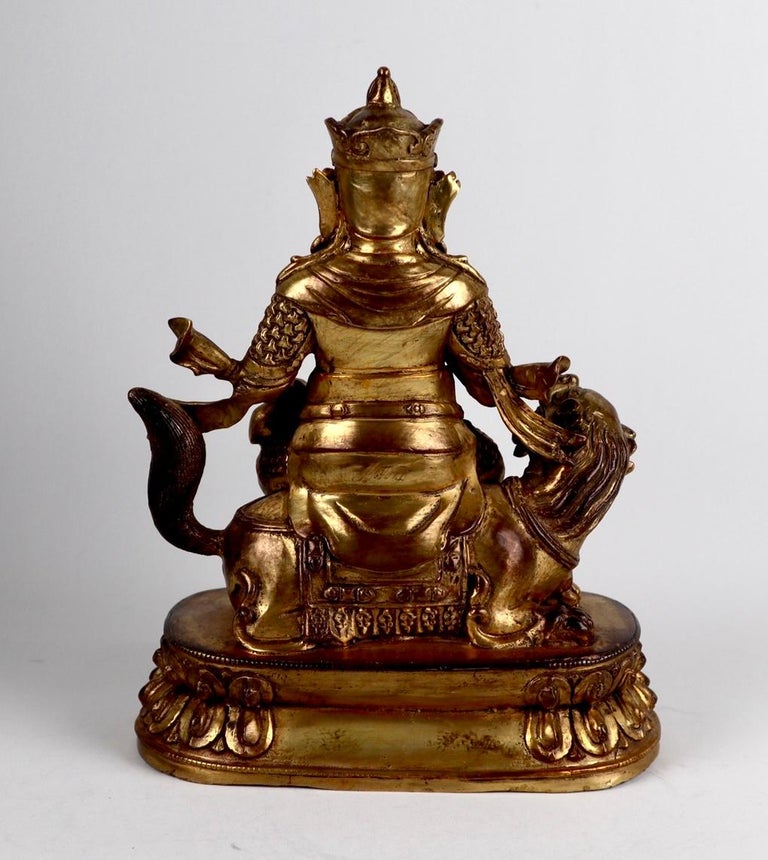 Chinese 18th/19th C Gilt Lacquer Bronze Figure of Vaisravana Deity at ...