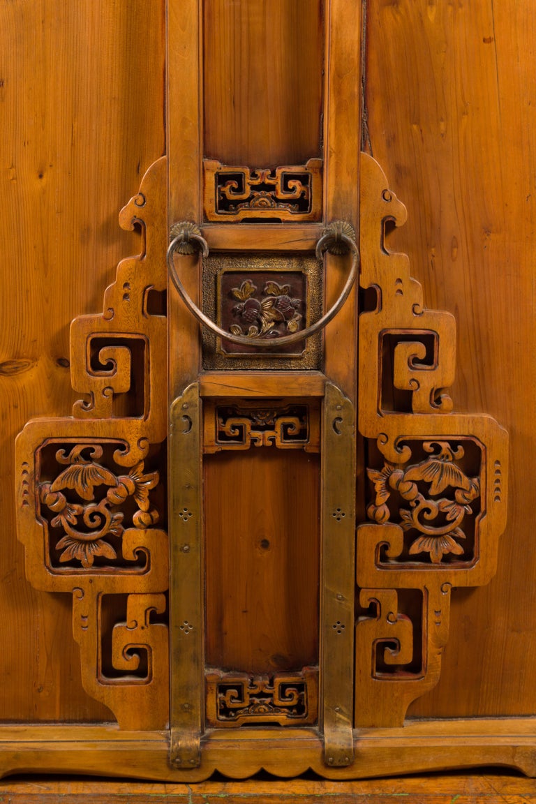 Chinese 19th Century Dowry Chest with Fretwork and Carved Gilt ...