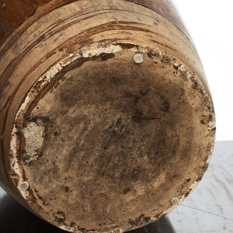 Chinese 19Th Century Earthenware Martaban Storage Jar For Sale at 1stDibs