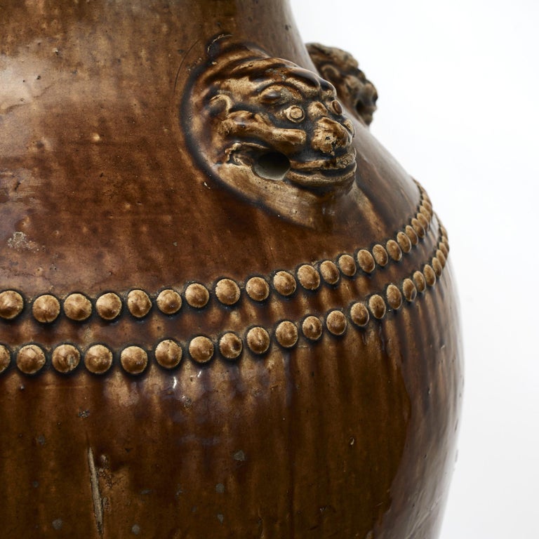 Chinese 19Th Century Earthenware Martaban Storage Jar For Sale at 1stDibs