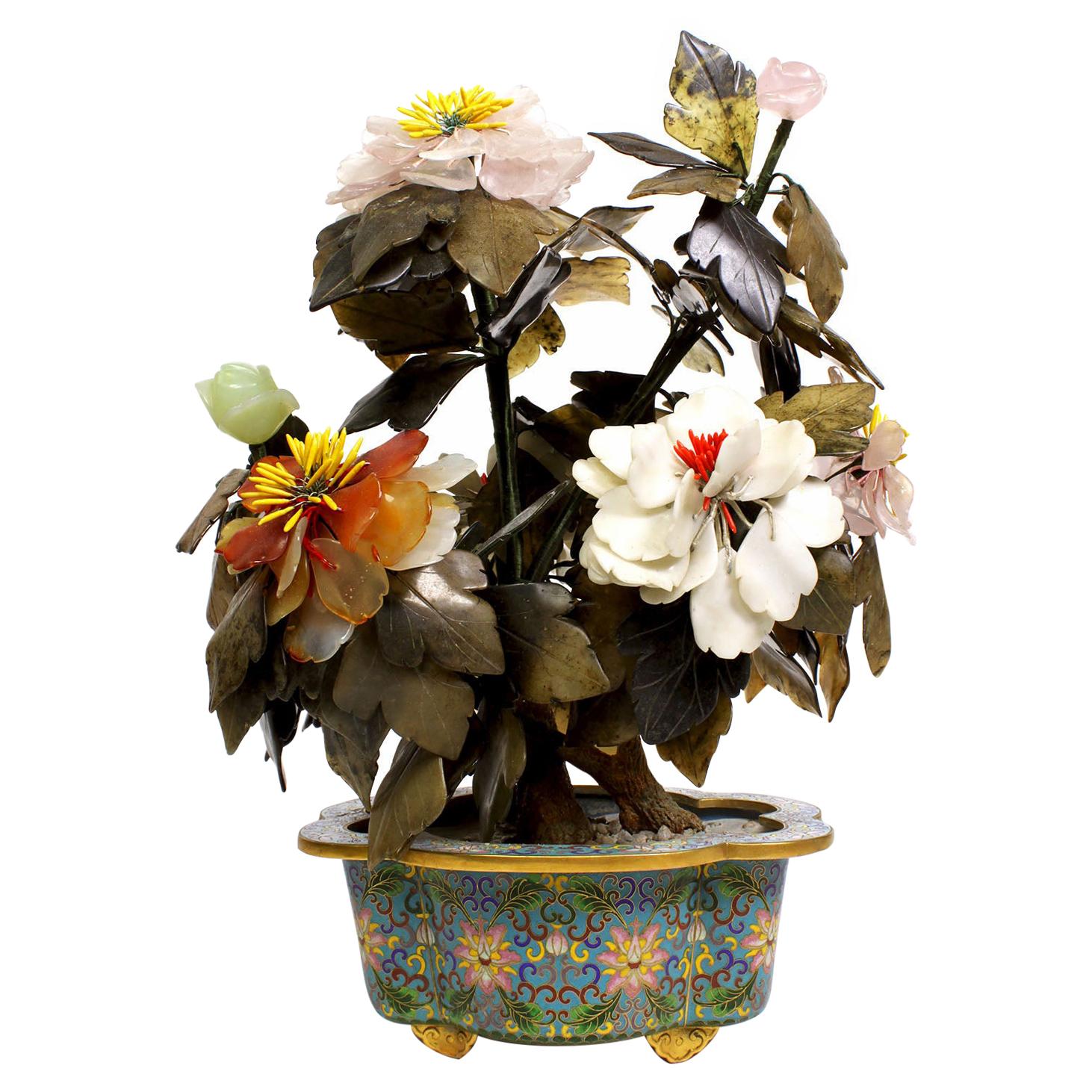 19th Century Carved Jade Stone Bud Vase at 1stDibs