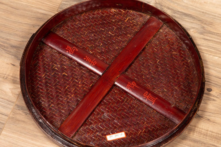 Chinese 19th Century Tiered Food Basket with Stacking Parts, Paper and ...