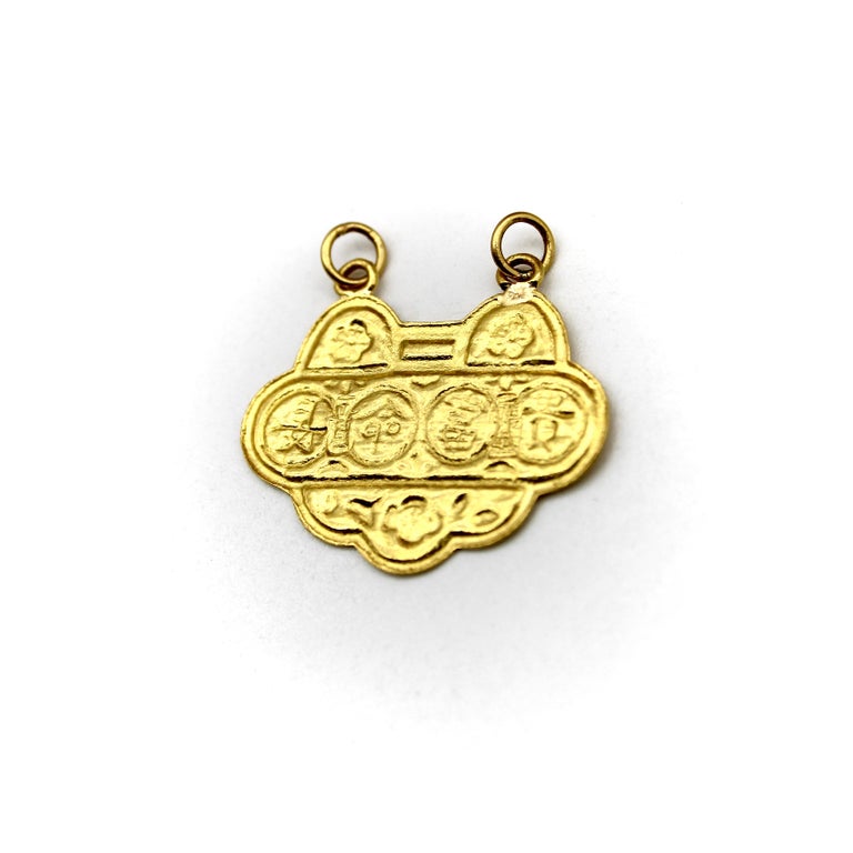 Chinese 24K Gold Good Luck Charm Pendant for Newborn Baby For Sale at ...