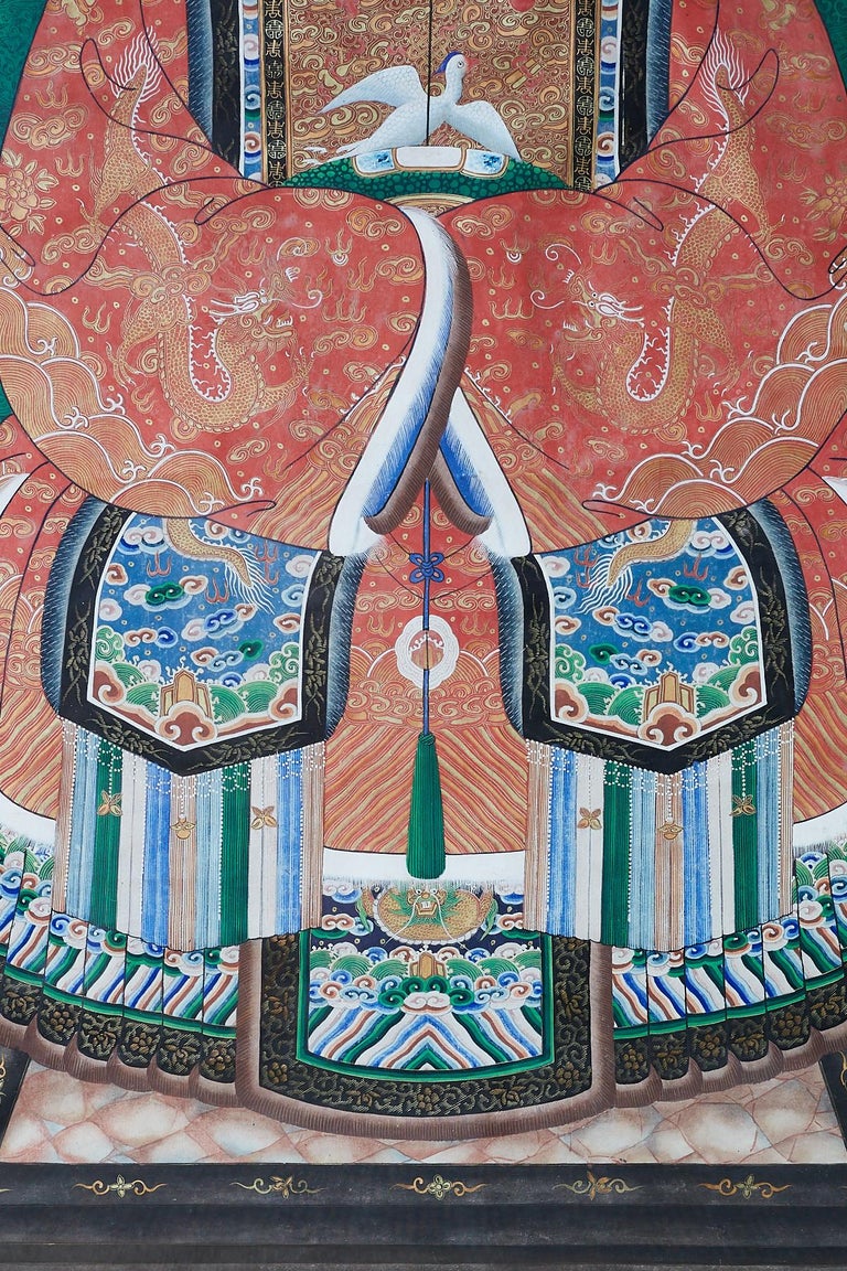 Chinese Ancestor Matriarch Scroll Portrait Painting at 1stDibs