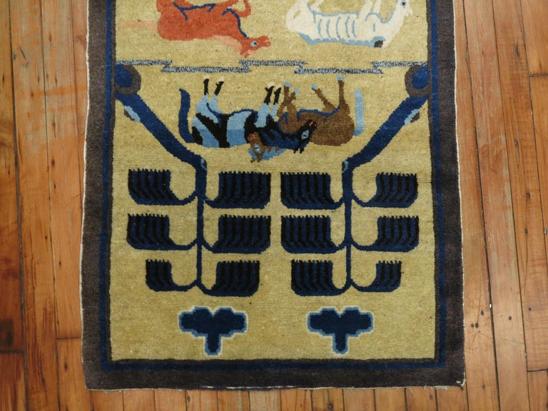 Chinese Animal Antique Pictorial Rug at 1stDibs