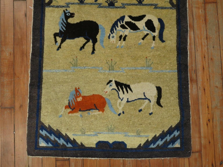 Chinese Animal Antique Pictorial Rug at 1stDibs