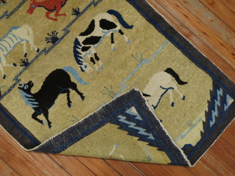 Chinese Animal Antique Pictorial Rug at 1stDibs