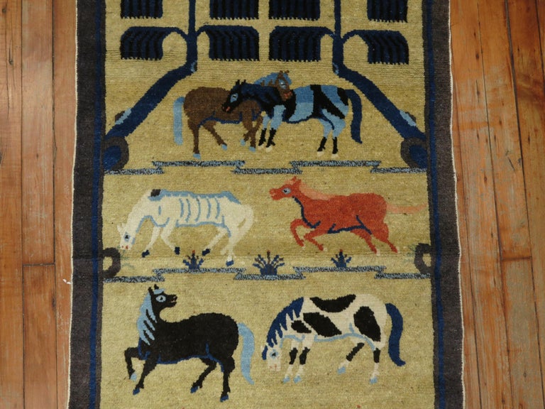 Chinese Animal Antique Pictorial Rug at 1stDibs