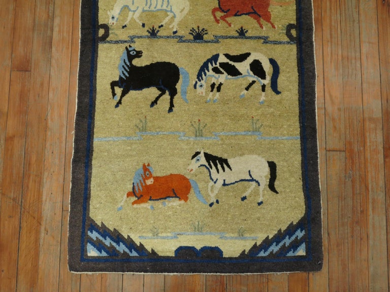 Chinese Animal Antique Pictorial Rug at 1stDibs