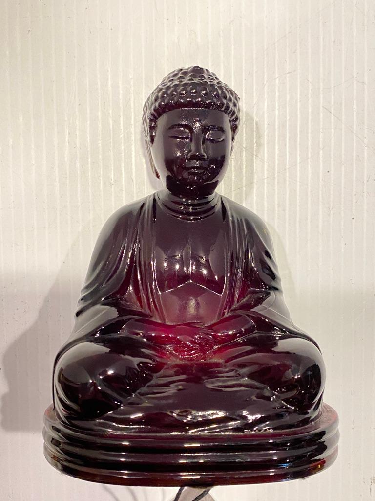 Chinese Antique Amber Gillinder Glass Sitting Buddha Paperweight For ...