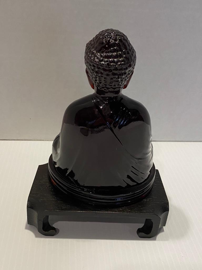 Chinese Antique Amber Gillinder Glass Sitting Buddha Paperweight For ...