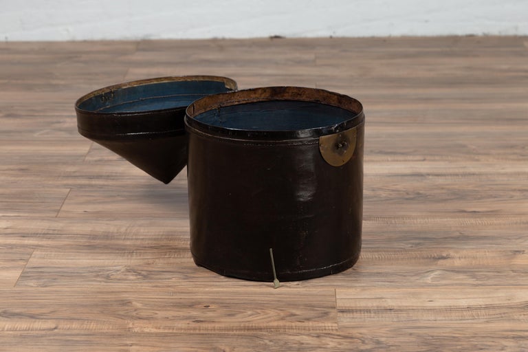 Chinese Antique Black Lacquered Decorative Box with Brass Lock and ...