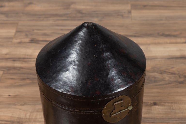 Chinese Antique Black Lacquered Decorative Box with Brass Lock and ...