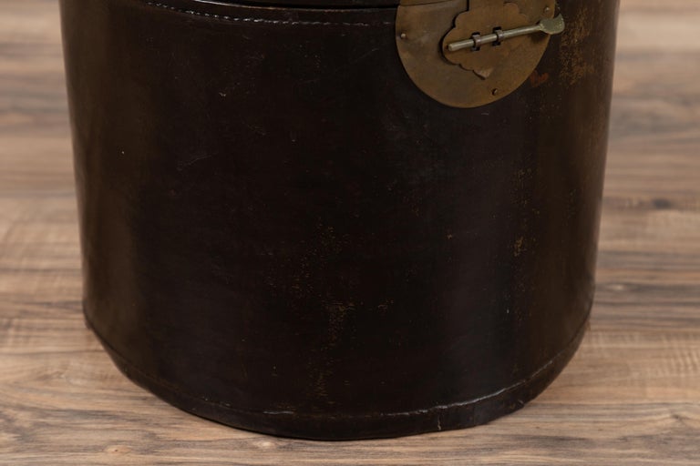 Chinese Antique Black Lacquered Decorative Box with Brass Lock and ...