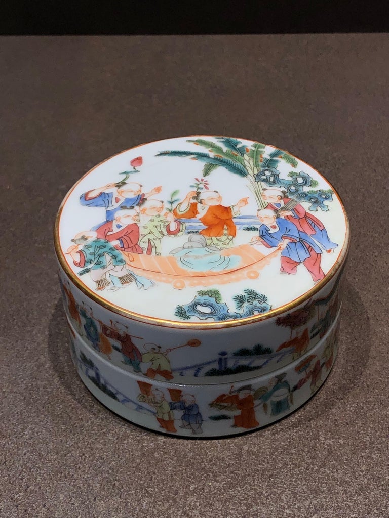 Chinese Antique Ink-Stone Case with Chinese Children Design, Qing ...