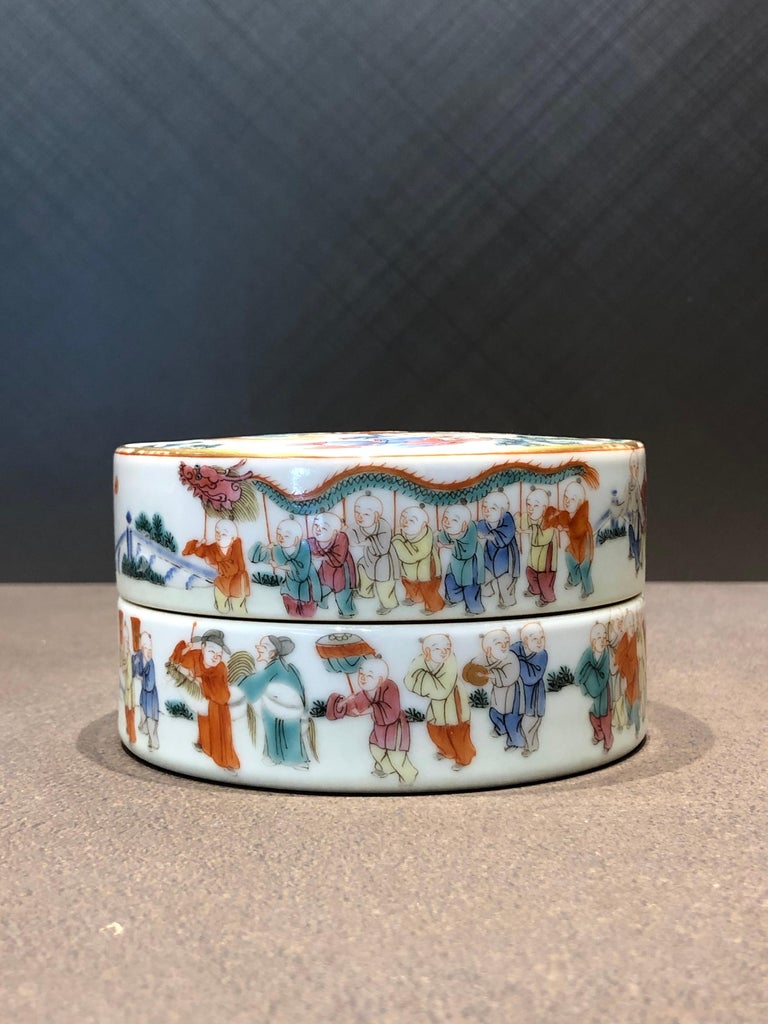 Chinese Antique Ink-Stone Case with Chinese Children Design, Qing ...