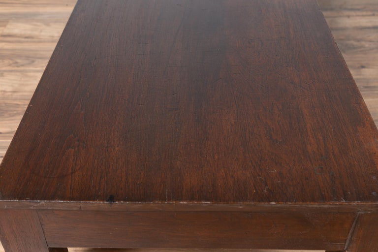 Chinese Antique Long Low Prayer Table with Walnut Patina and Square ...