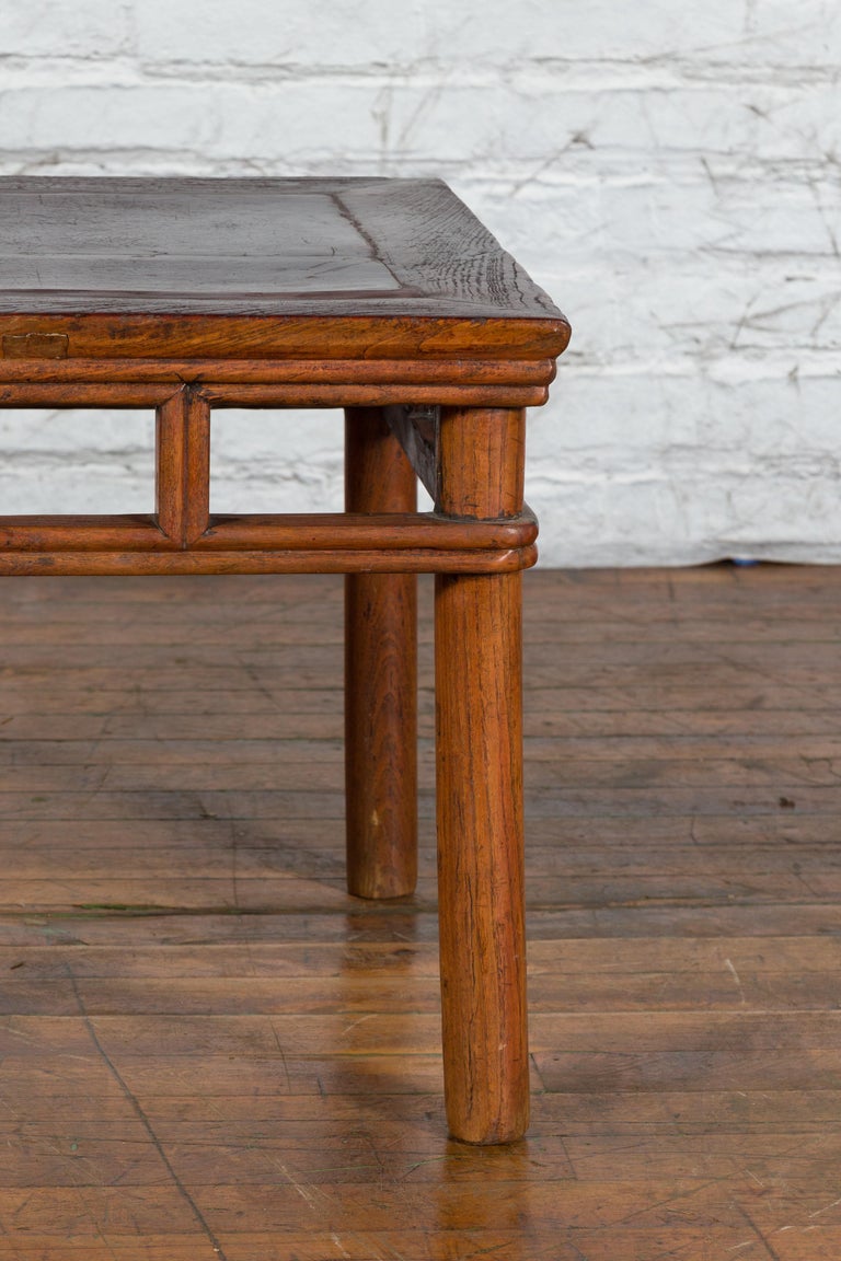 Chinese Antique Ming Style Side Table with Lacquered Top and Pillar ...