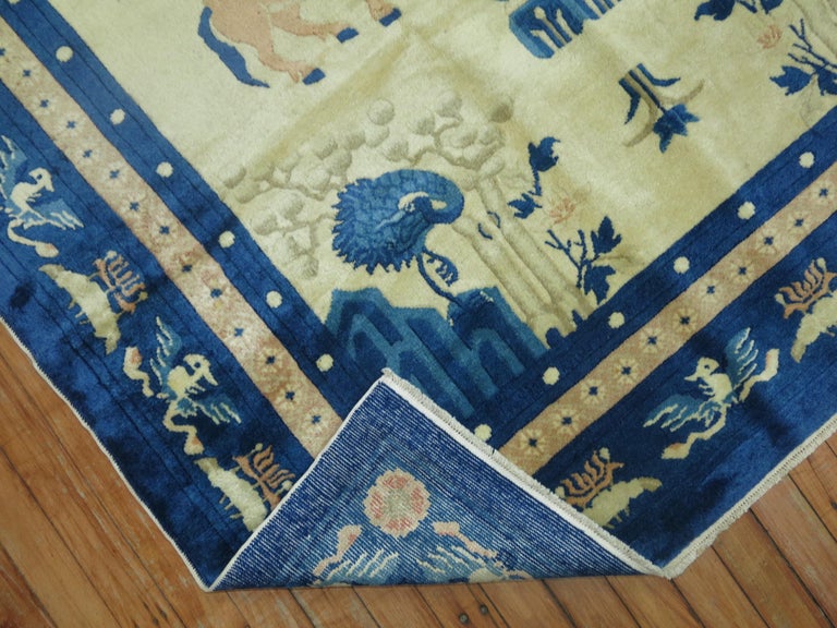 Chinese Antique Pictorial Animal Elephant Rug For Sale at 1stDibs ...