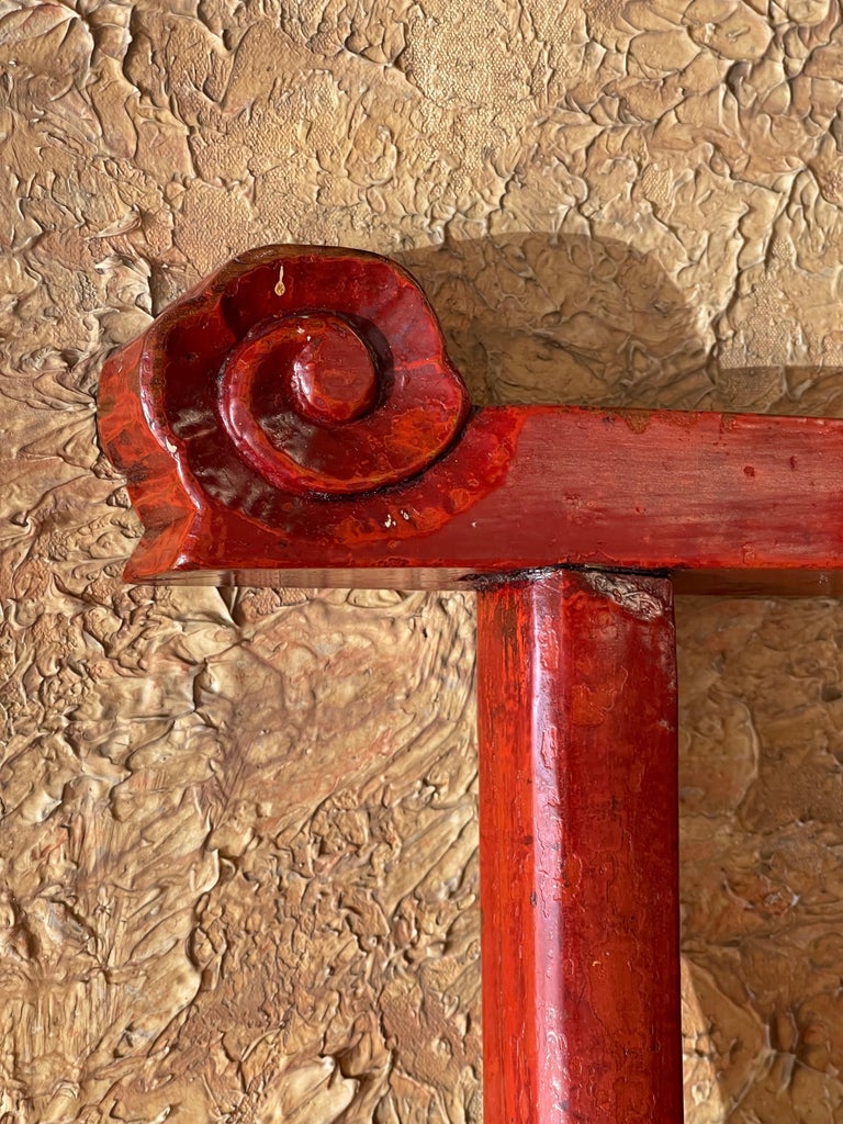 Chinese Antique Red Lacquer Ladder For Sale at 1stDibs