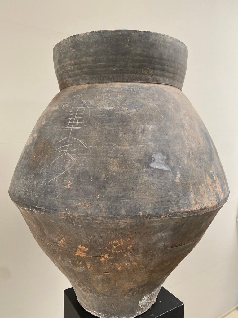Chinese Antique Terracotta Grey Vase, Han Period at 1stDibs