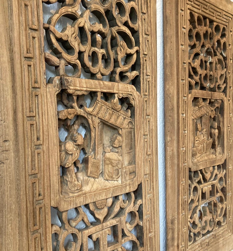 Chinese Antique Wood Panel For Sale at 1stDibs