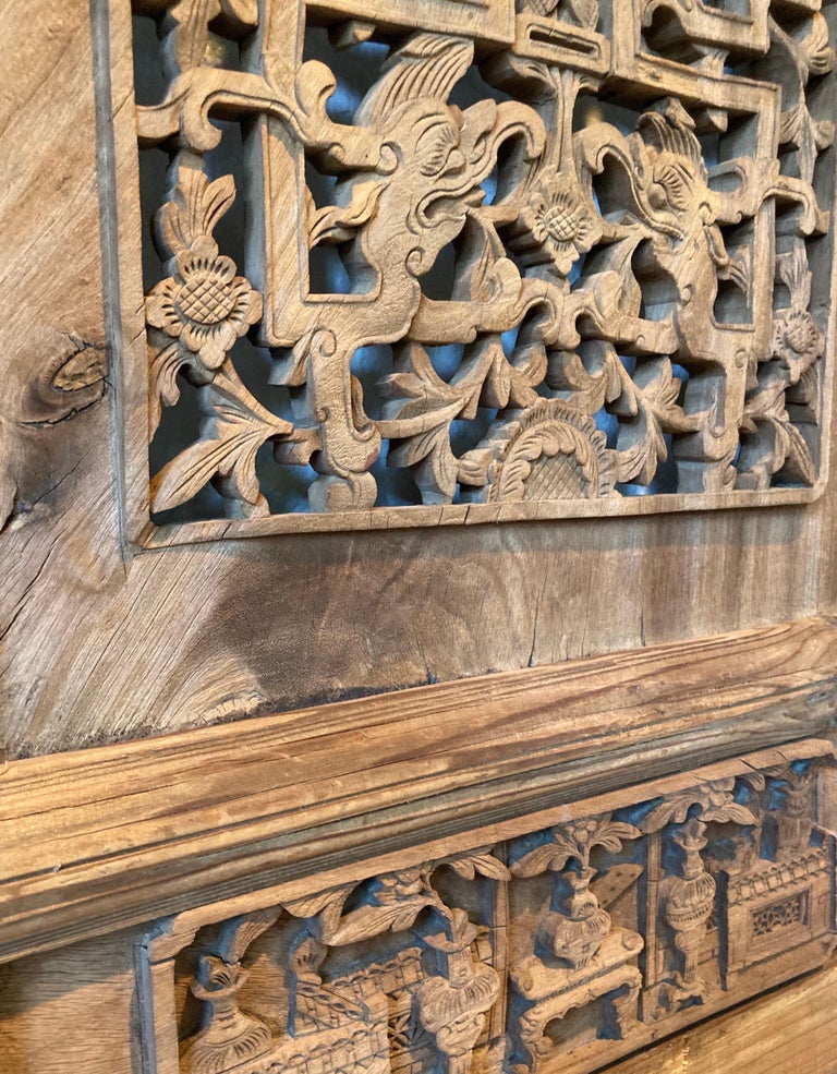 Chinese Antique Wood Panel at 1stDibs