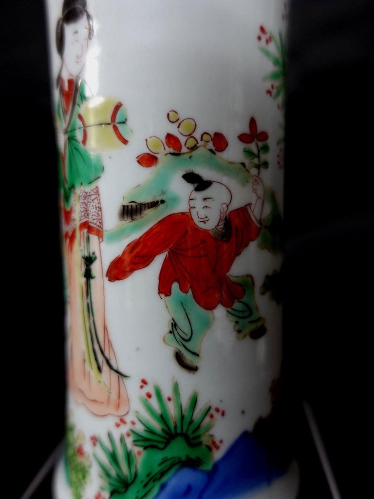 Chinese Antique Wu Tsai Beaker Form Vase, 19th Century, Ric.00036 For ...