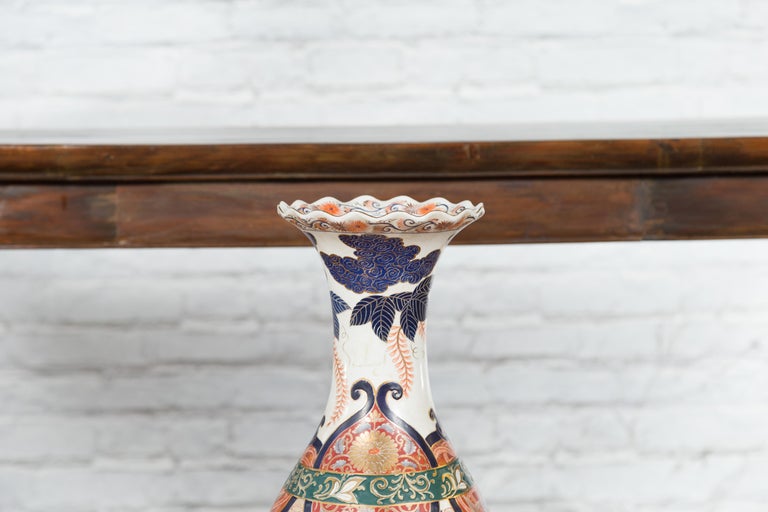 Chinese Imari Style Orange, Blue and Green Vase with Ladies in ...