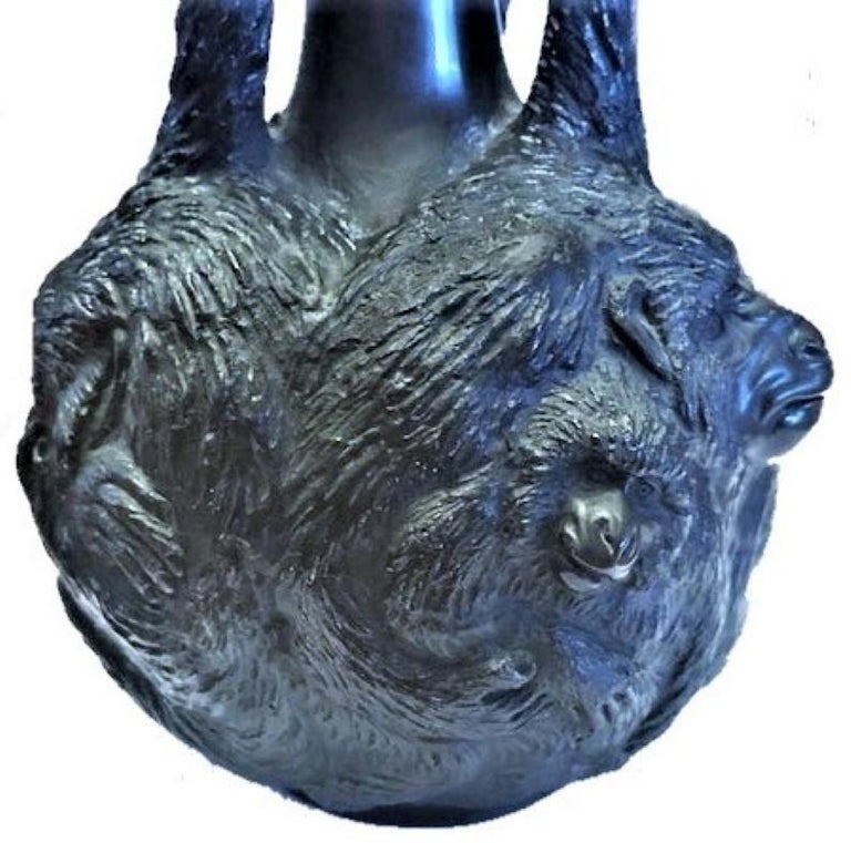 Chinese Art Deco Patinated Bronze Vase with Monkeys, circa 1920s For ...