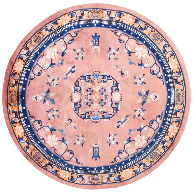 Antique Peking Round Rug 8' 2" x 8' 2" For Sale at 1stDibs