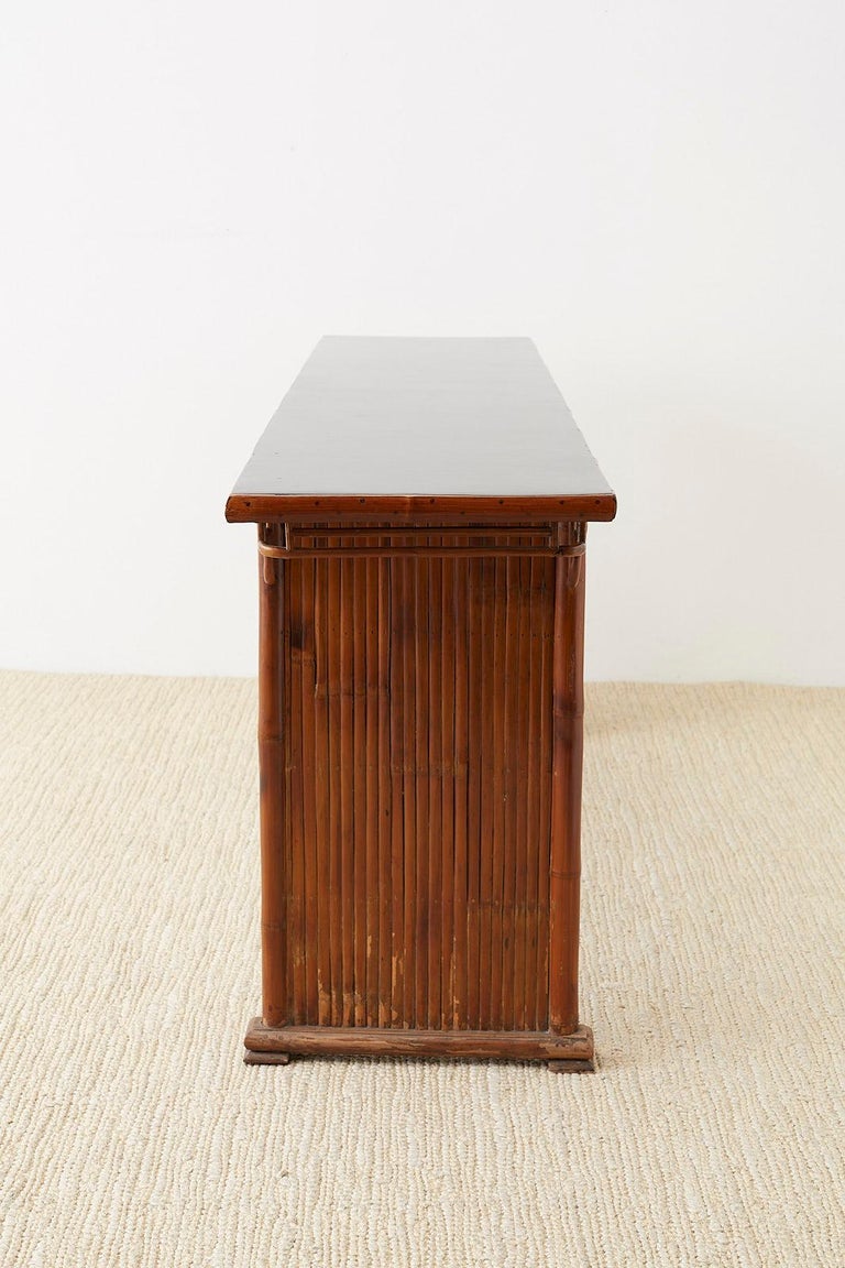 Chinese Bamboo Rattan Altar Table or Server Console Table at 1stDibs