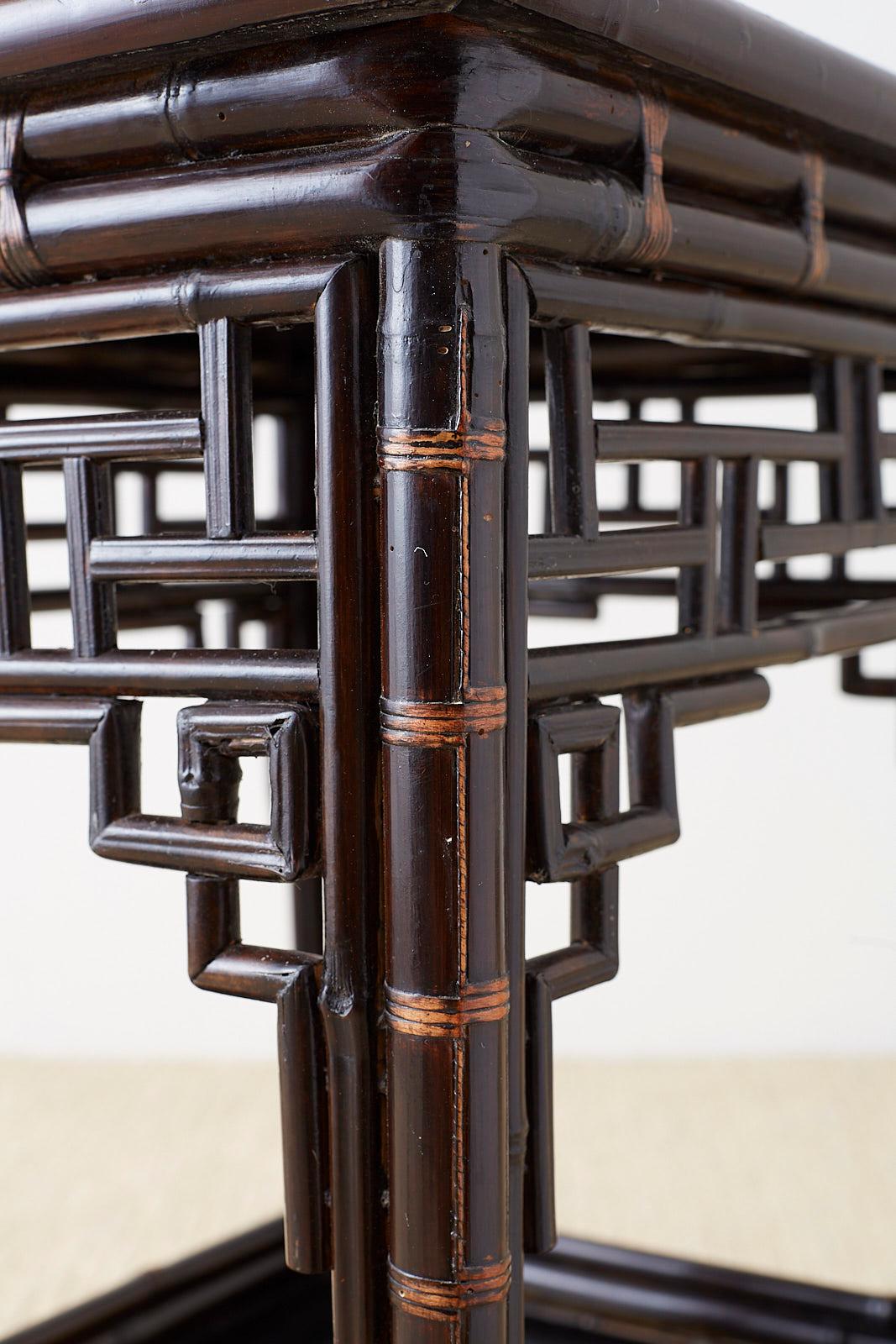 Chinese Bamboo Rattan Lacquered Two-Tier Centre Table For Sale at ...