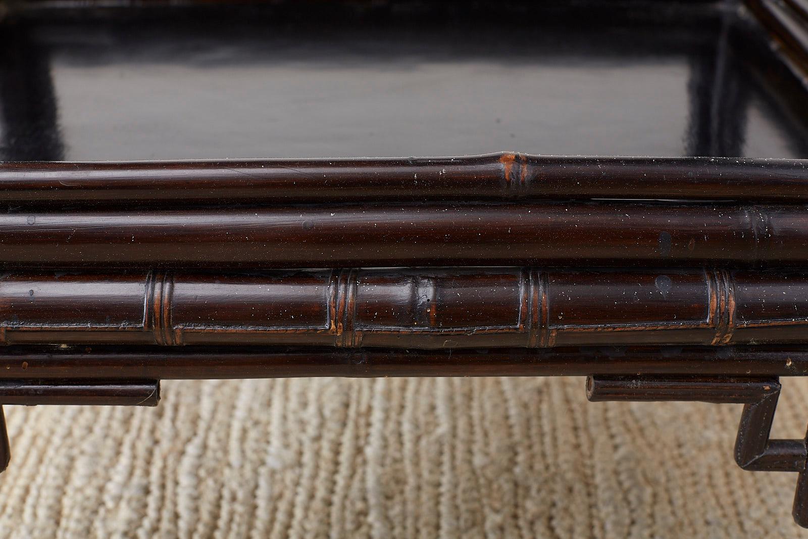 Chinese Bamboo Rattan Lacquered Two-Tier Centre Table For Sale at ...
